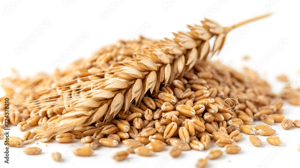 Wheat germ isolated over a white background, Spelt over white, sprouted ...