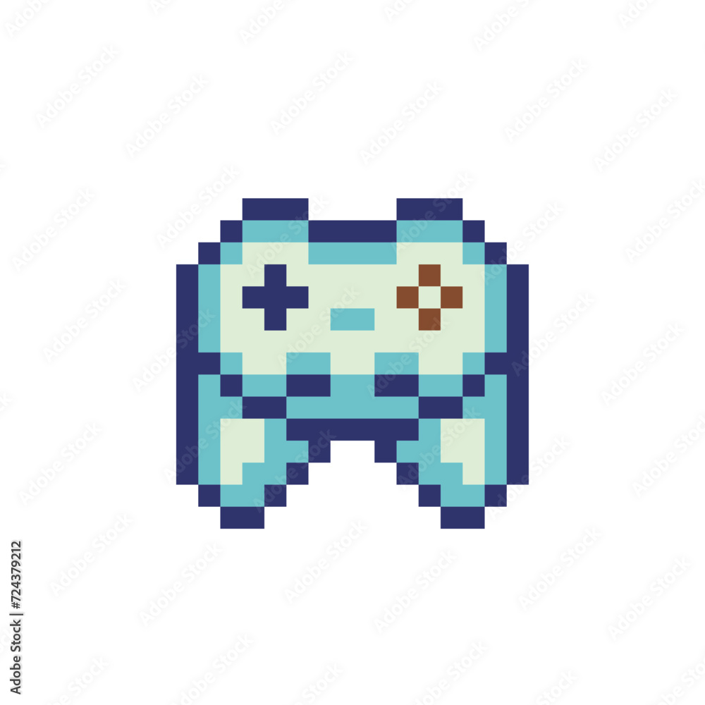 Gamepad icon. Retro 80s pixel art. Flat style. Old school computer ...