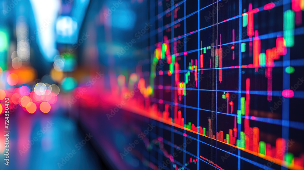 Stock market growth charts graphs 3d futuristic finance economy ...