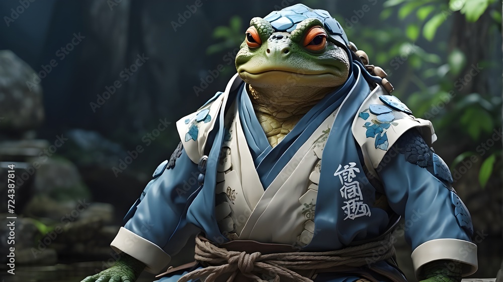 Turtle from Demon Slayer, an anime style. This frog has to wear ...