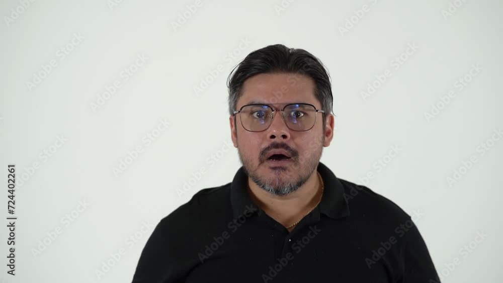 A dumbfounded and surprised man with a jaw dropping expression ...