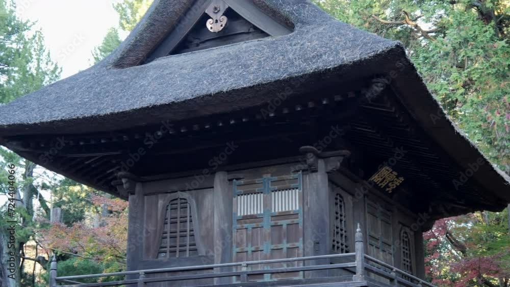 A traditional Shinto temple building in Tokyo. The architecture of the ...