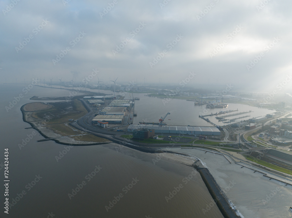 Delfzijl port in the north of the Netherlands, one of the large ...