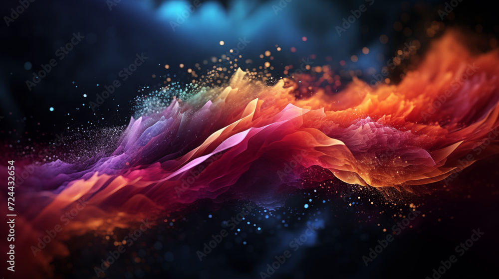 Abstract visual effects, colorful light and shadow and particles ...