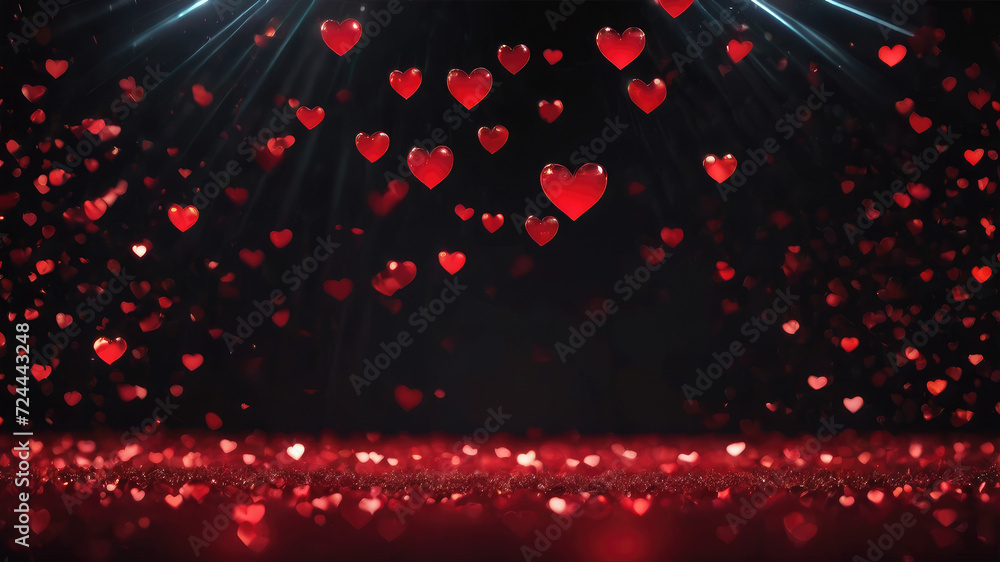 Ilustrace „Heart background, Love hearts particles wallpaper, Wedding ...