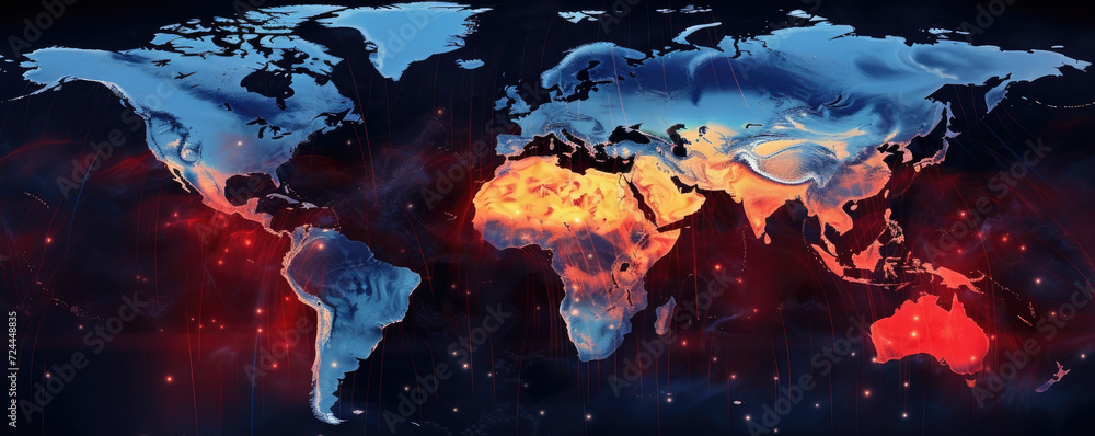 World map continent with weather forecast Stock Illustration | Adobe Stock