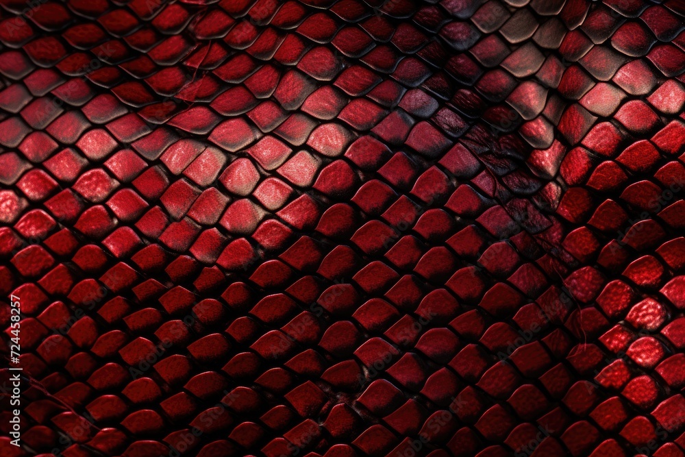 This captivating image showcases the intricate texture of a red snakes ...