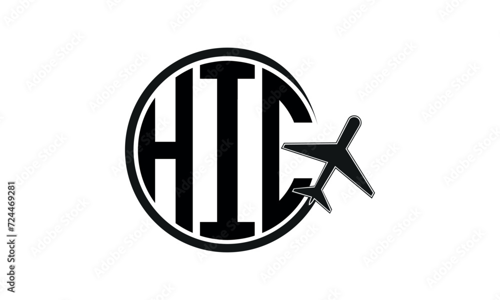 HIC three initial letter circle tour & travel agency logo design vector ...