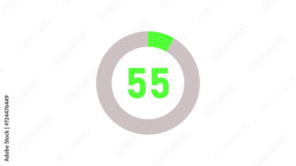 60 Seconds 1 Minute Dashed Line Circle Countdown Timer Circle Shaped