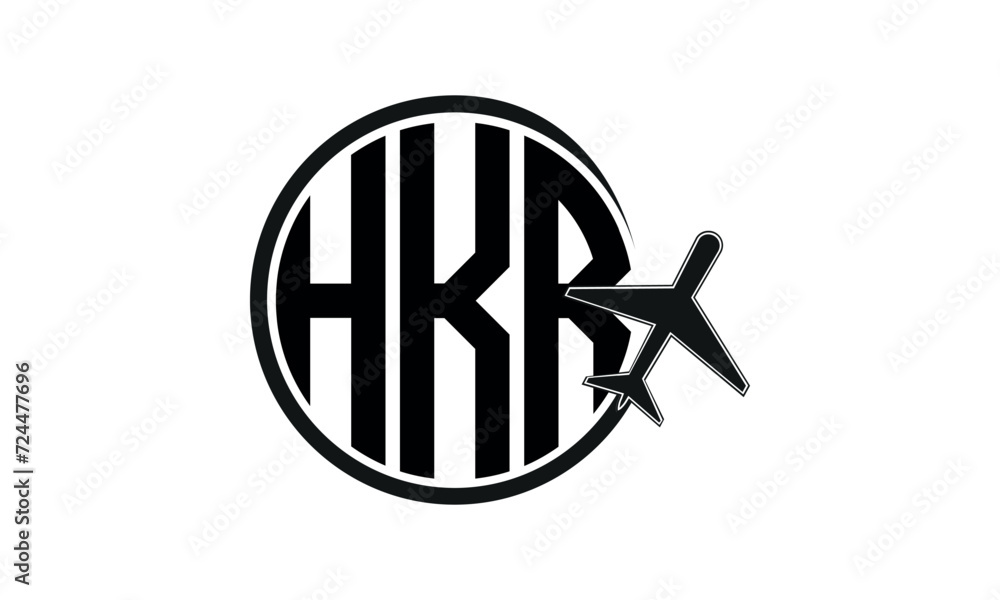 HKR three initial letter circle tour & travel agency logo design vector ...