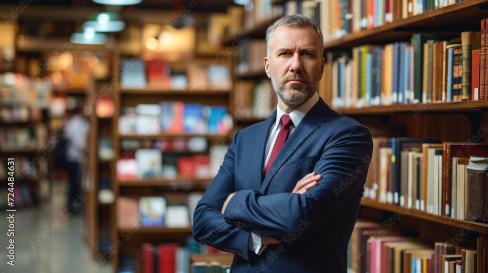 distinguished looking middle-aged man with salt and pepper hair ...