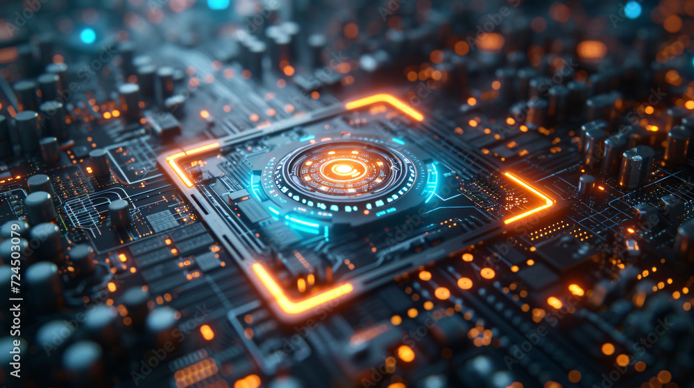 AI supercomputer chip processor with circuits interconection on mother ...