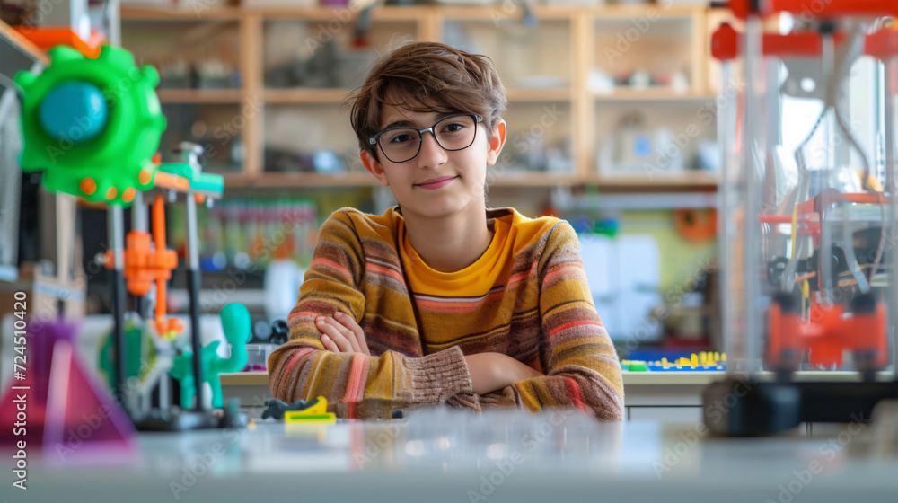 Young Inventor in a Lab. A 14-year-old marvels at an inspiring array of ...