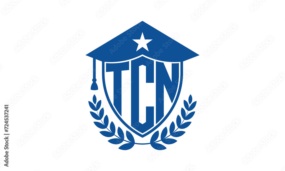 TCN three letter iconic academic logo design vector template. monogram ...