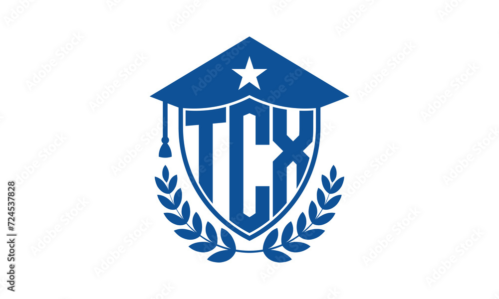 TCX three letter iconic academic logo design vector template. monogram ...
