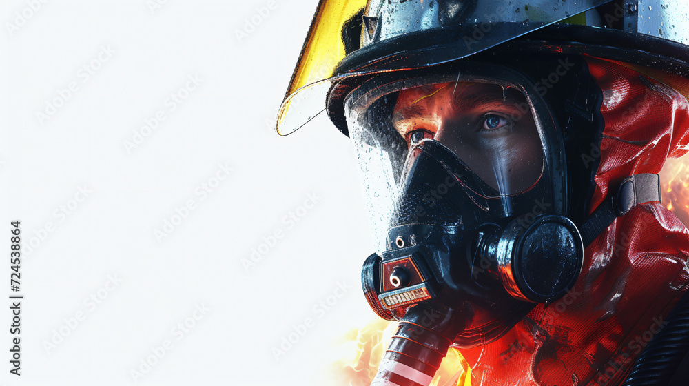 A stunning 3D rendering of a courageous firefighter, showcasing their ...