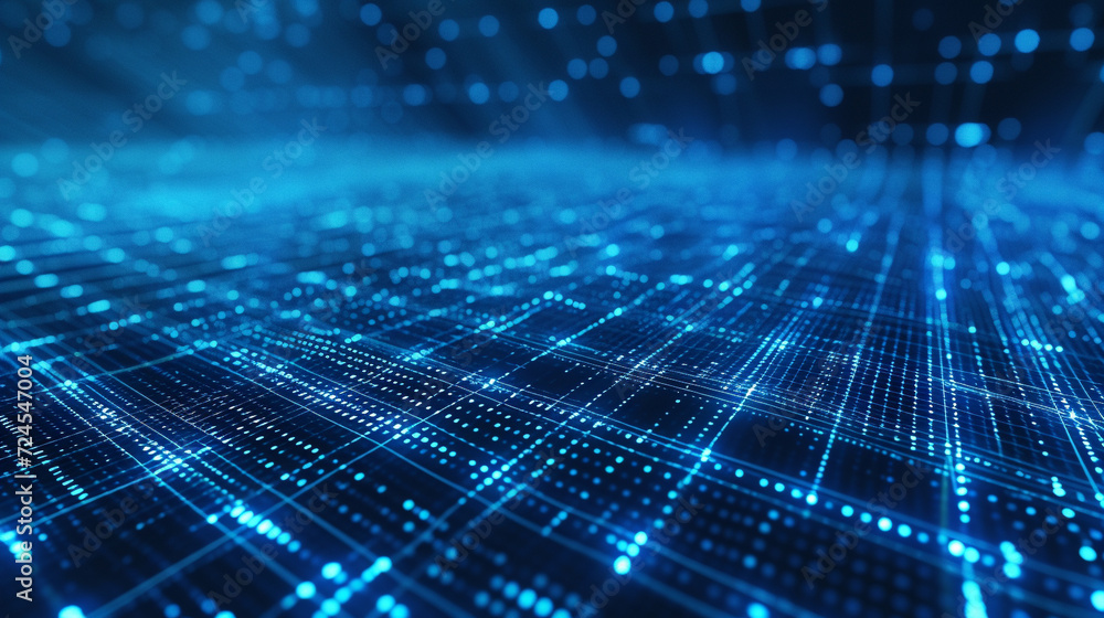 A contemporary and cool digital backdrop, featuring a networked blue ...