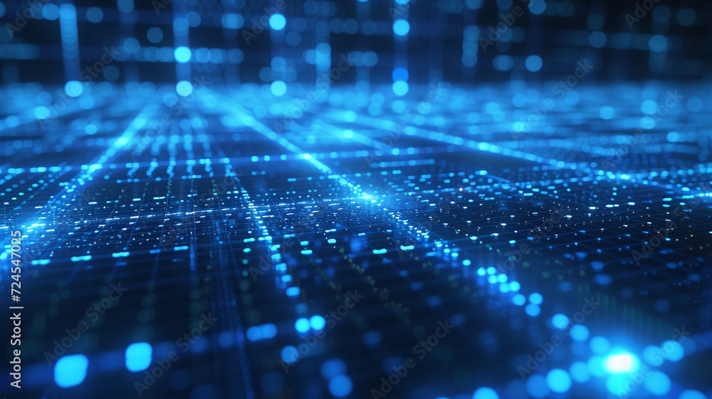 A contemporary and cool digital backdrop, featuring a networked blue ...