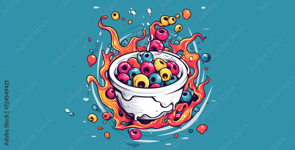 froot loops cereal treat simple draw Stock Photo | Adobe Stock