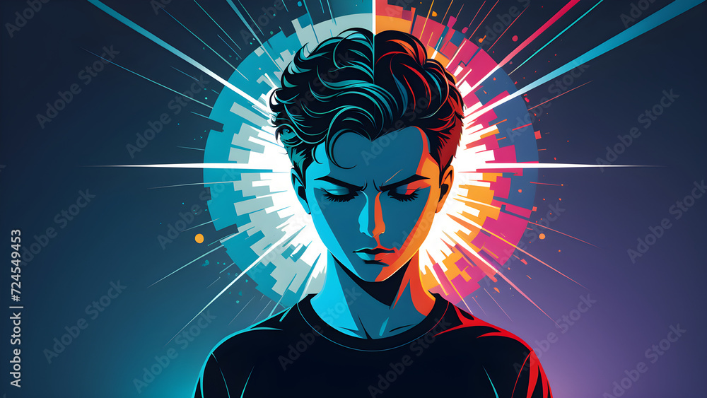 human mental health perfectionism vector illustration. concept of ...