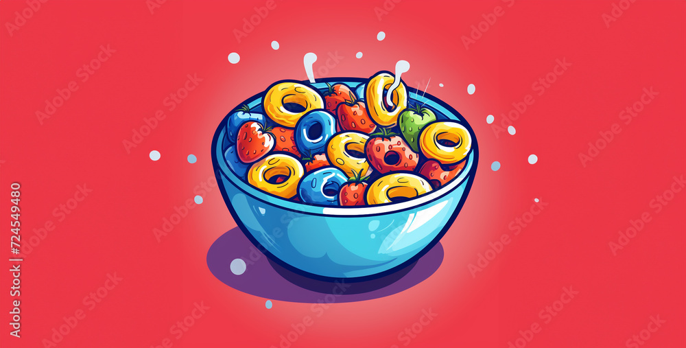 froot loops cereal treat simple draw Stock Photo | Adobe Stock