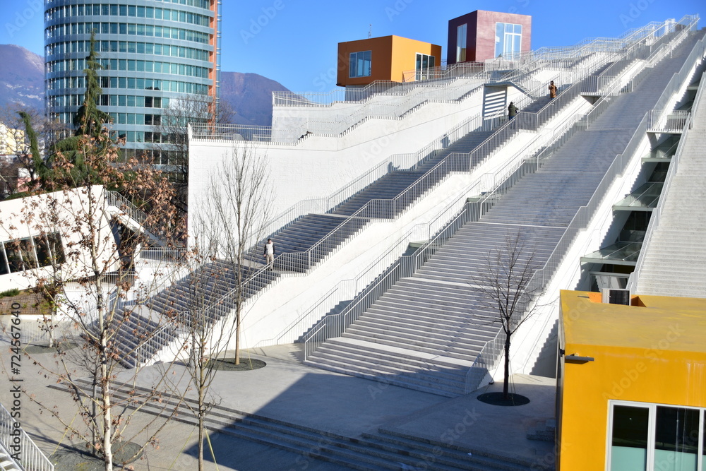 Pyramid of Tirana, historical object. Opened in 1988 as the Enver Hoxha ...