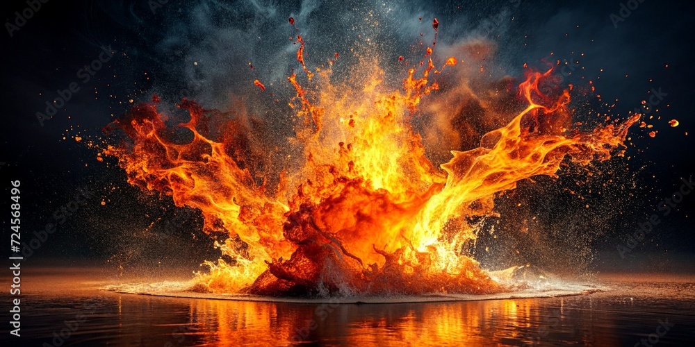 fire splash desktop background wallpaper Stock Illustration | Adobe Stock