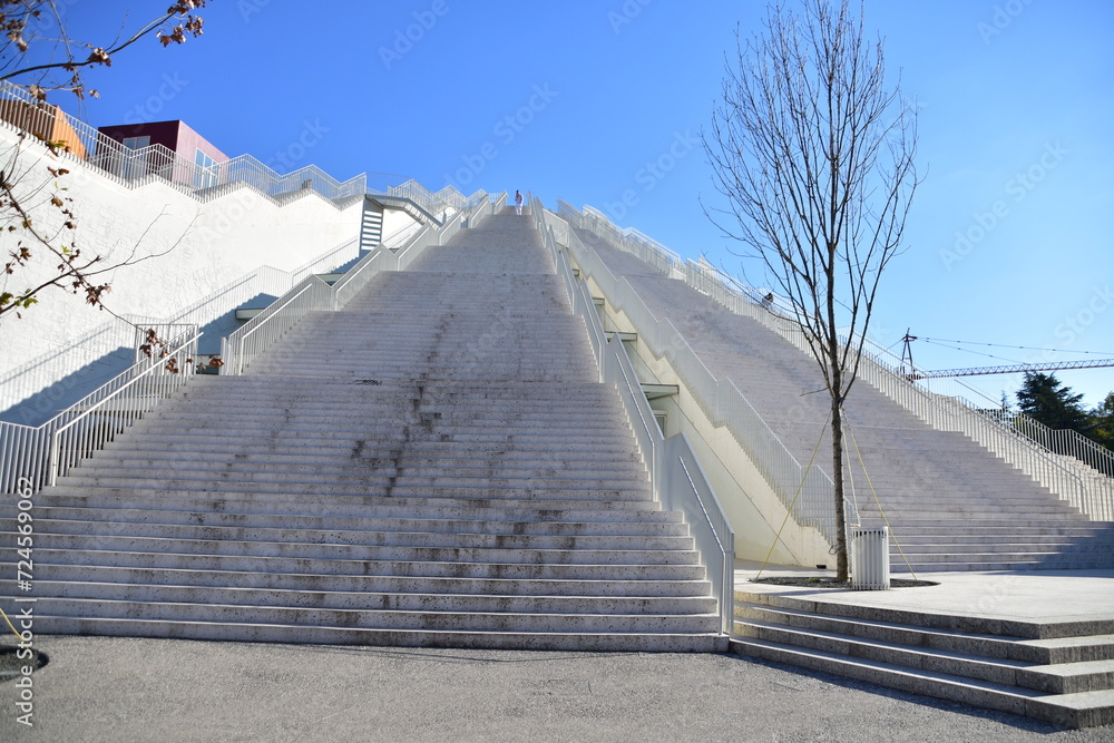 Pyramid of Tirana, historical object. Opened in 1988 as the Enver Hoxha ...