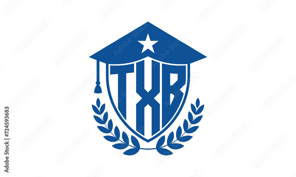 TXB three letter iconic academic logo design vector template. monogram ...