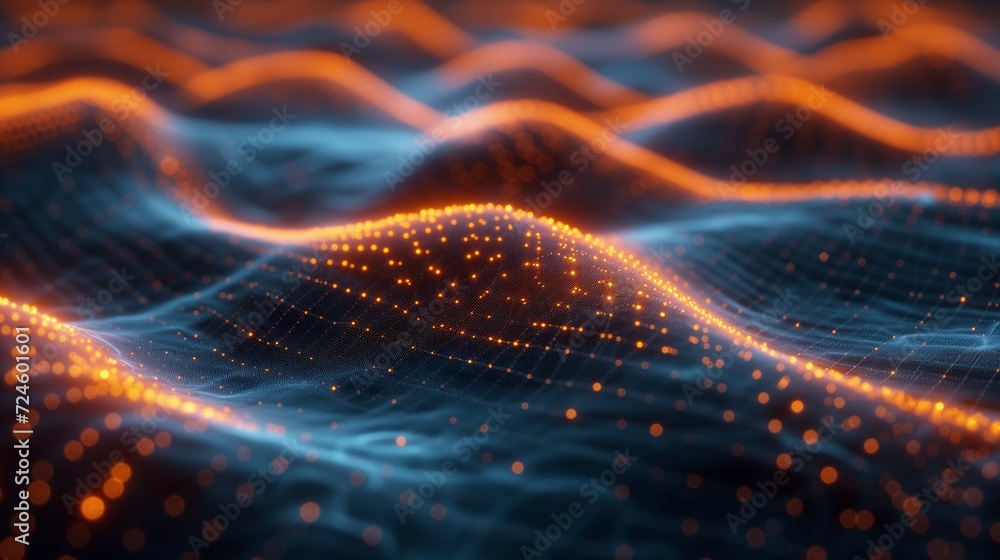 An artificial intelligence network hub in a digital world. A vast ...