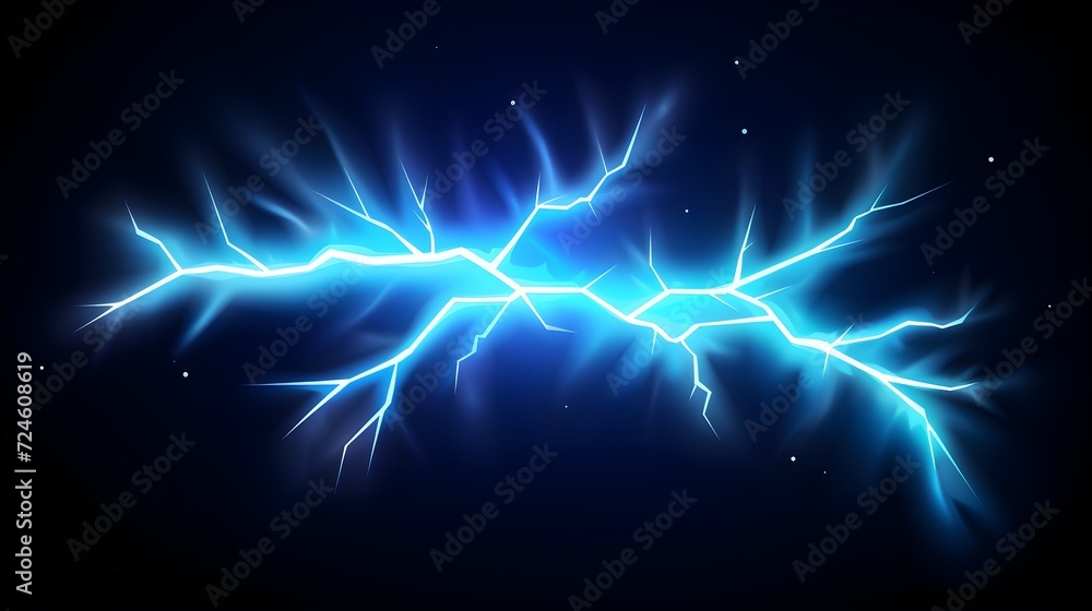 Lighting effect, cartoon thunder mystic spark, magic electric strike ...