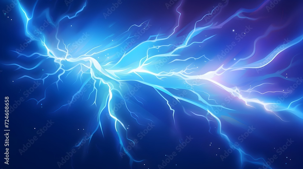 Lighting effect, cartoon thunder mystic spark, magic electric strike ...