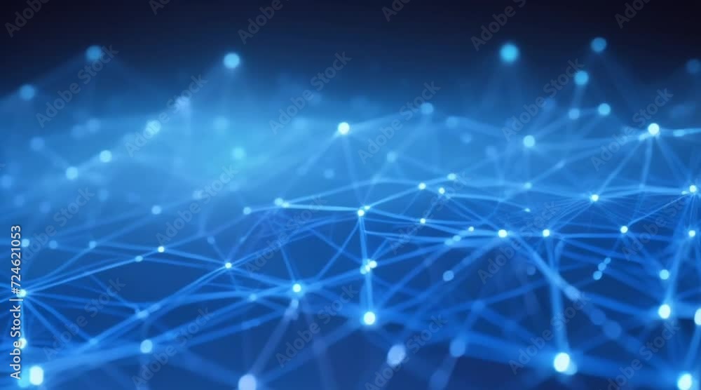 Concept of Big Data, showcasing visual interplay of large-scale interconnected nodes and data ...