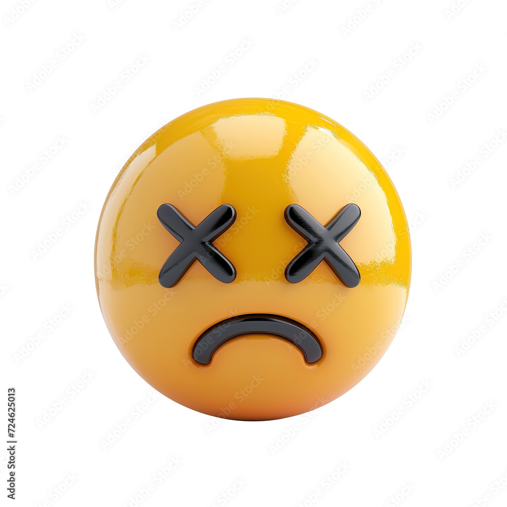 3d icon face with crossed-out eyes emoji isolated on transparent ...