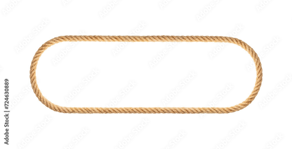 Oval rope frame -Endless rope loop isolated on white, including ...