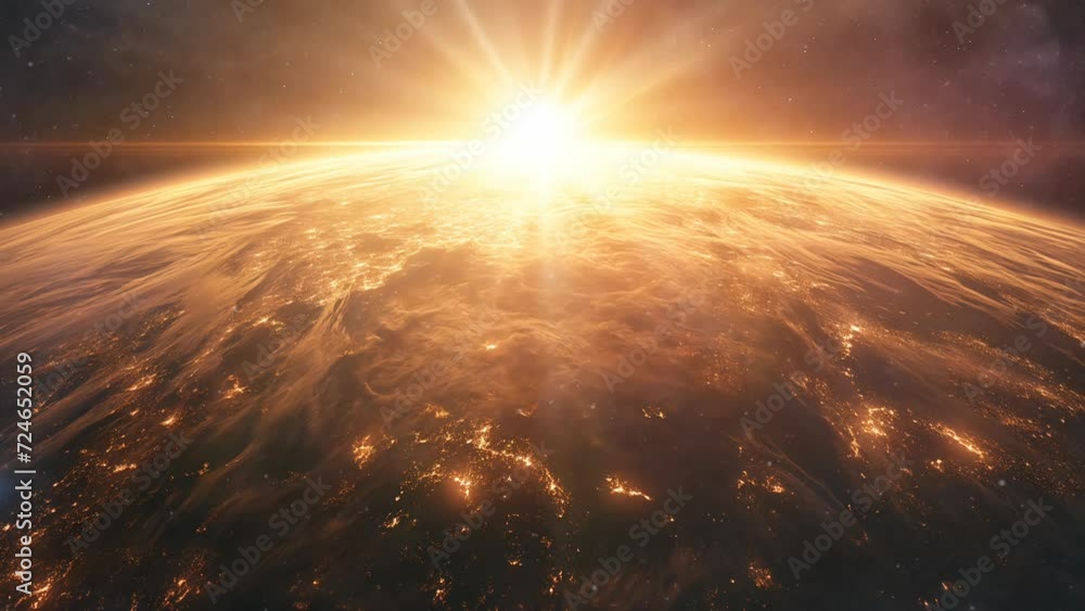 Vidéo Stock A stunning panoramic view of a planet in the Solar System ...