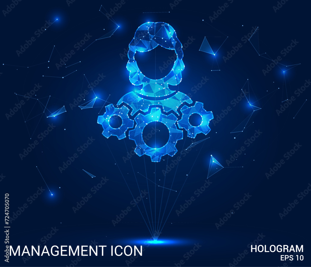 Hologram control. The control icon consists of polygons, triangles of ...