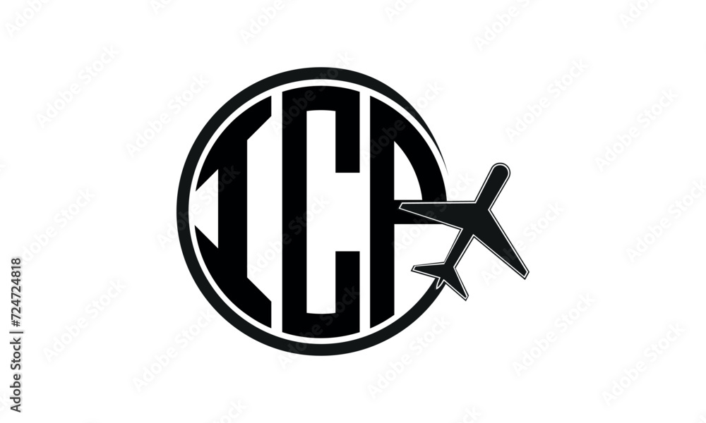 ICP three initial letter circle tour & travel agency logo design vector ...