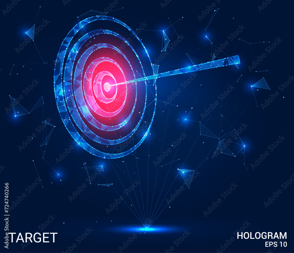 The hologram is the target. A target with an arrow made of polygons ...
