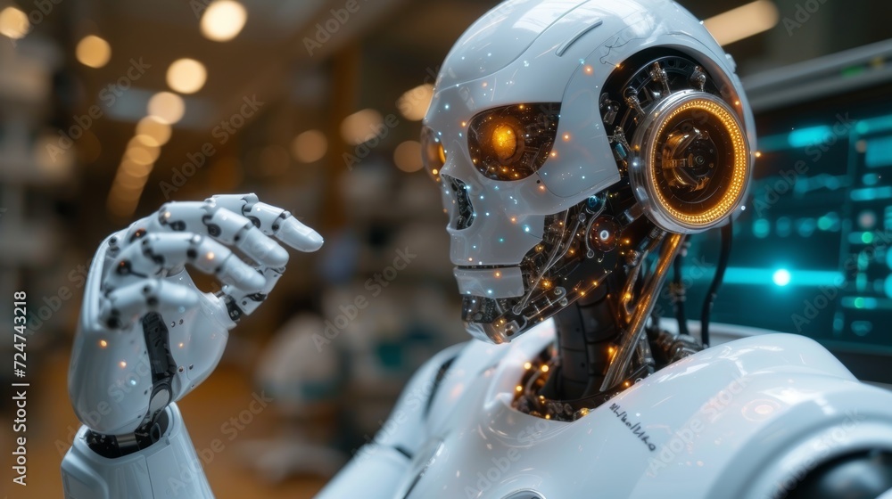 The robot hand AI artificial intelligence assistance for medical ...