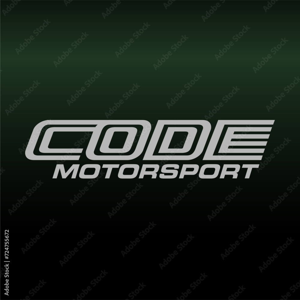 Vector graphic motorsport logo design. Silver font, green gradient ...