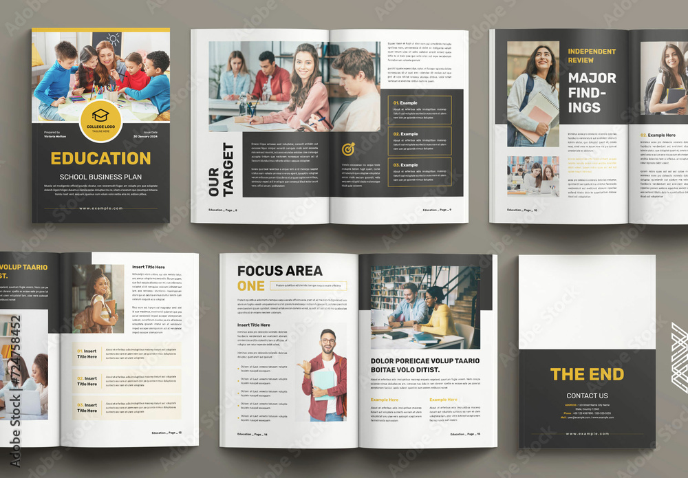 Education Template Brochure Design Layout Stock Template | Adobe Stock
