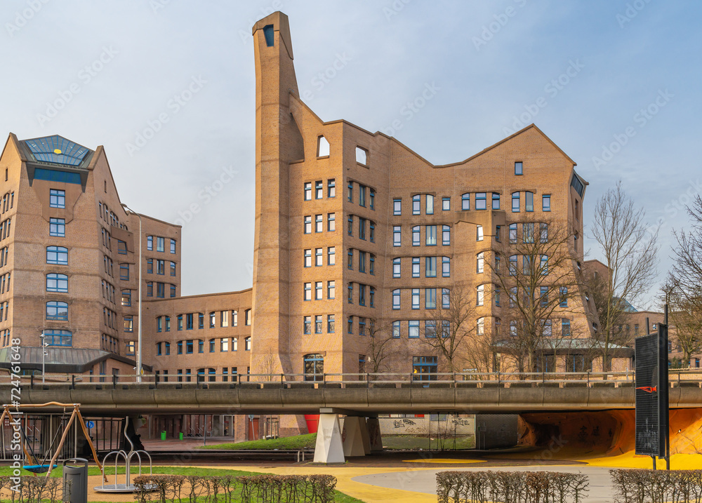 Amsterdam, The Netherlands, 27.01.2024, Office building and a former ...