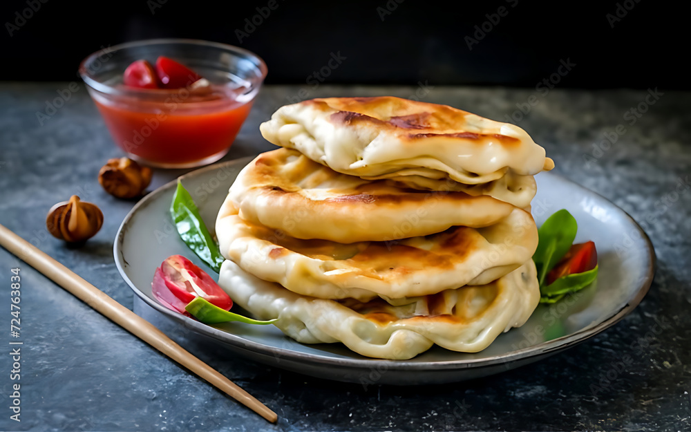 Capture the essence of Roti Canai in a mouthwatering food photography ...