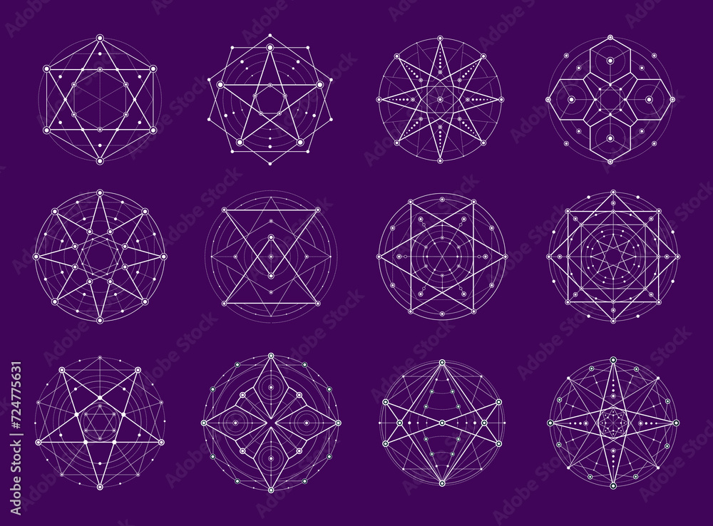Sacred geometry, esoteric magic and alchemy symbols, myth and ...