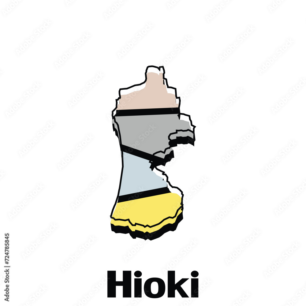 Hioki High detailed illustration map, Japan map, World map country ...