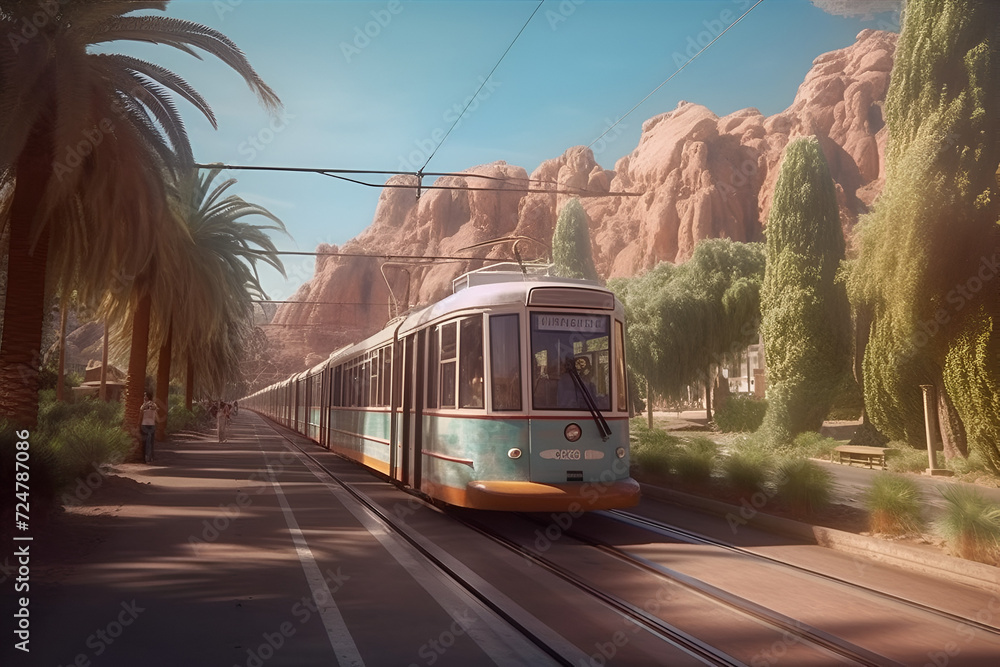 Tramway Design Desktop Wallpaper, Ai generative Stock Illustration ...