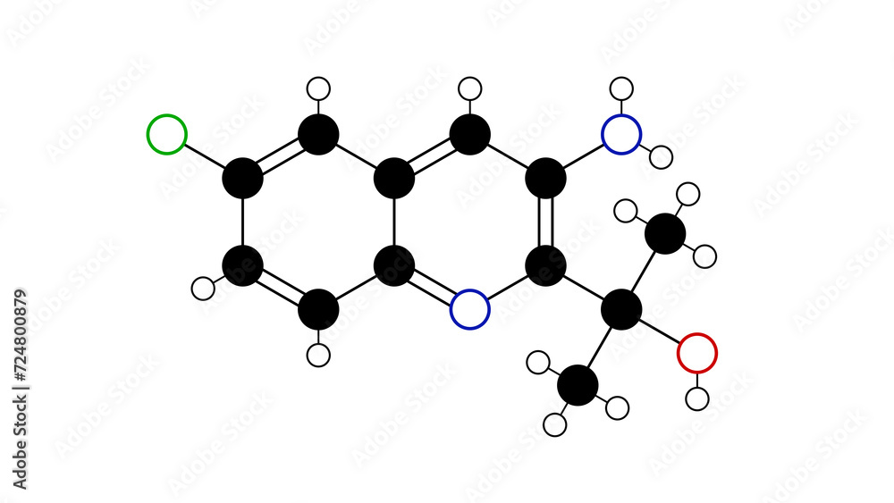 reproxalap molecule, structural chemical formula, ball-and-stick model ...