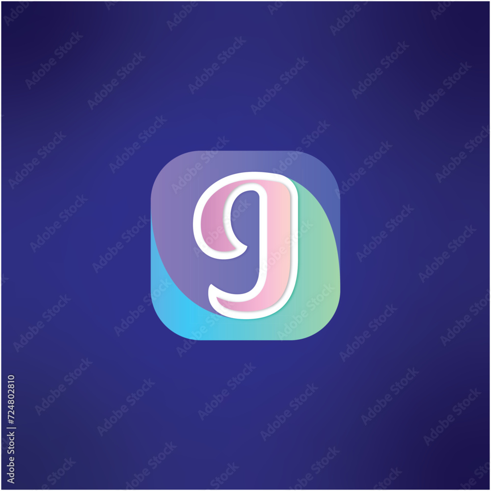 modern letter I abstract logo template, colorful, app icon, letter I ...