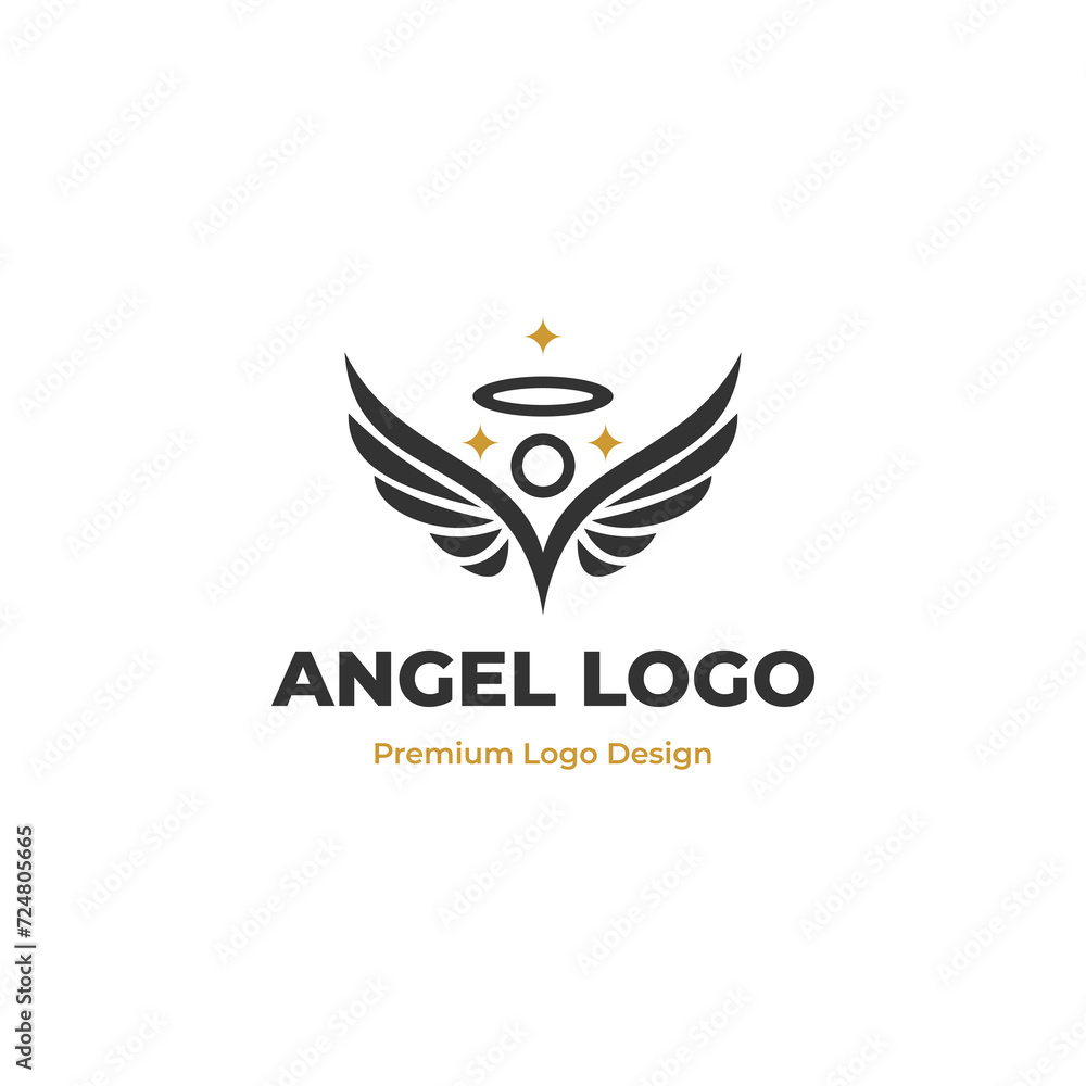 An angel logo that means success and glory, suitable for beauty logos ...